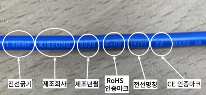 KIV 전선의 제조회사, 제조년월, 전선명등 정보 - sangu-life